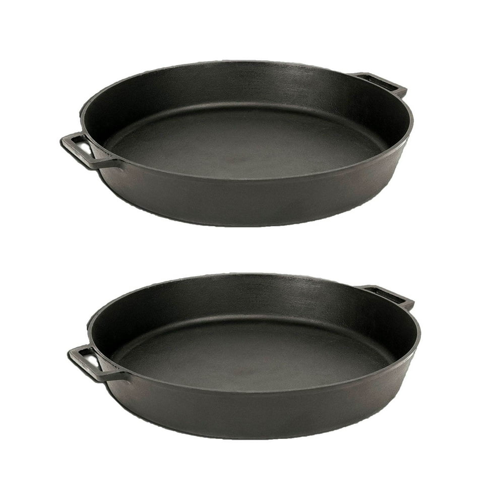 Bayou Seasoned Large 20 Inch Cast Iron Cooking Cookware Skillet Pan (2 ...