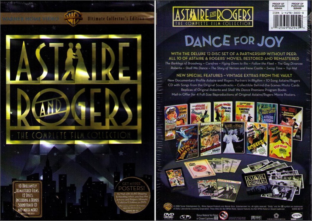 Astaire & Rogers Ultimate Collector's Edition Complete Film DVD Box Set ...