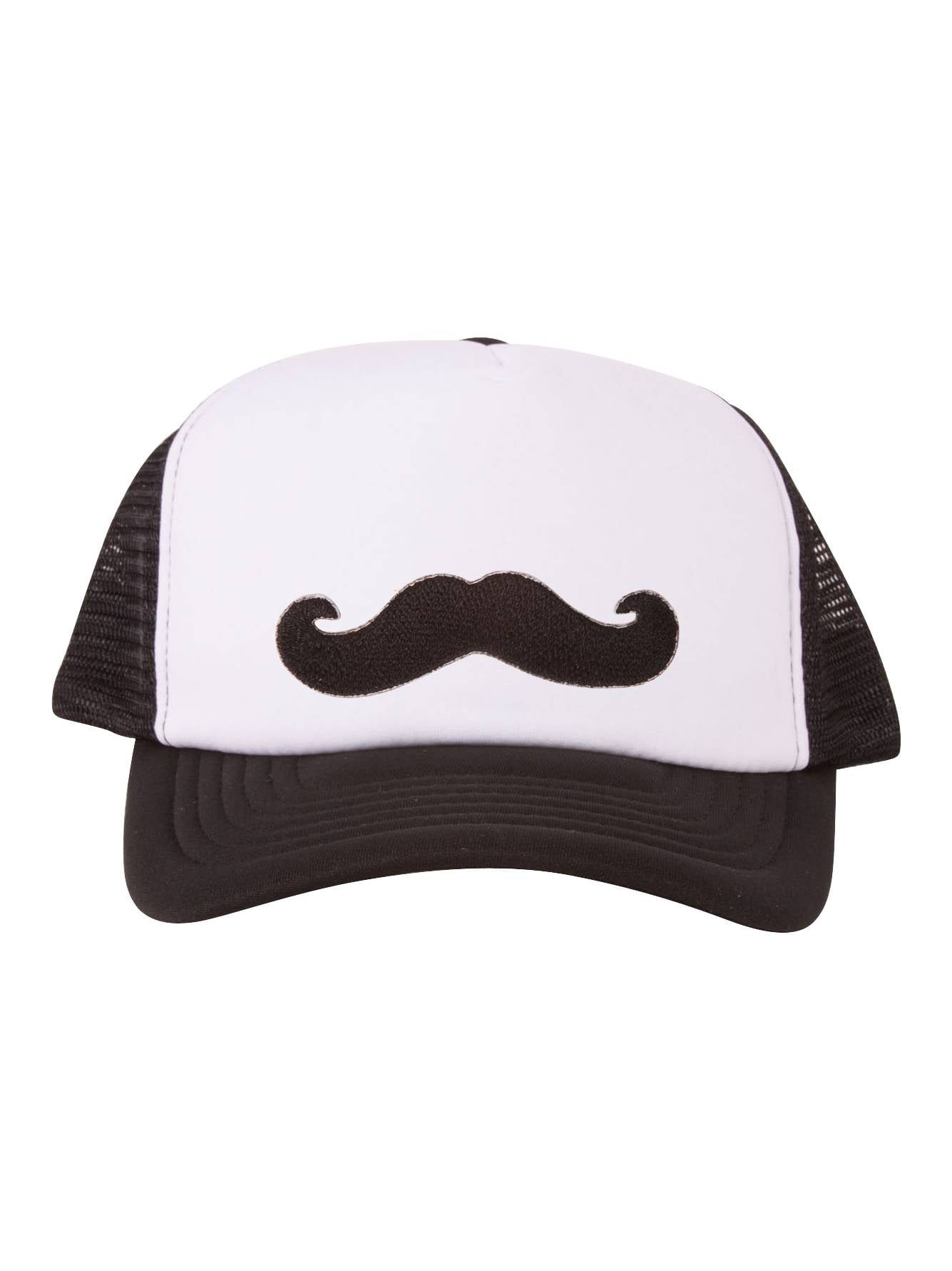 Mustache Patch Trucker Foam Panel Hat, Black/White | Walmart Canada
