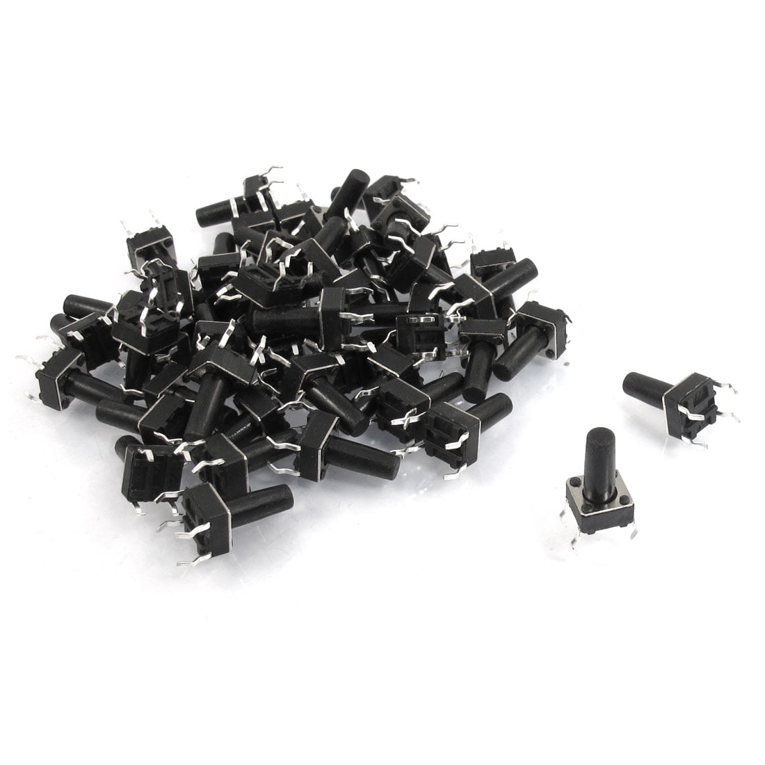 50pcs 6x6x11mm 4-Pin DIP Through Hole Momentary Tactile Push Button ...