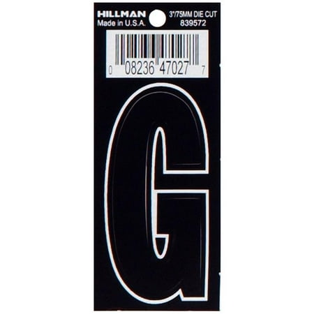 3 in. Black Glossy Vinyl Thin Die-Cut Adhesive Letter - G - 6 Piece ...