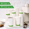 100 Count 16 oz Compostable Paper Coffee Cups, Biodegradable Disposable ...