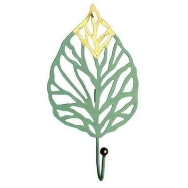 3pcs Decorative Iron Hooks Ginkgo Leaf Shape Gold Wall Mounted Hooks ...