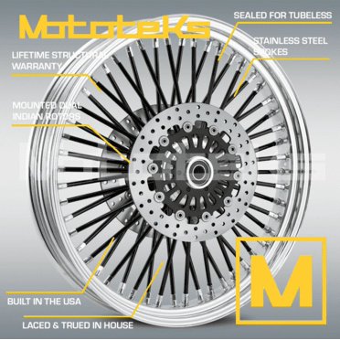 FAT SPOKE WHEEL 21X3.5 52 DNA HARLEY SOFTAIL MODEL STAINLESS STEEL USA ...