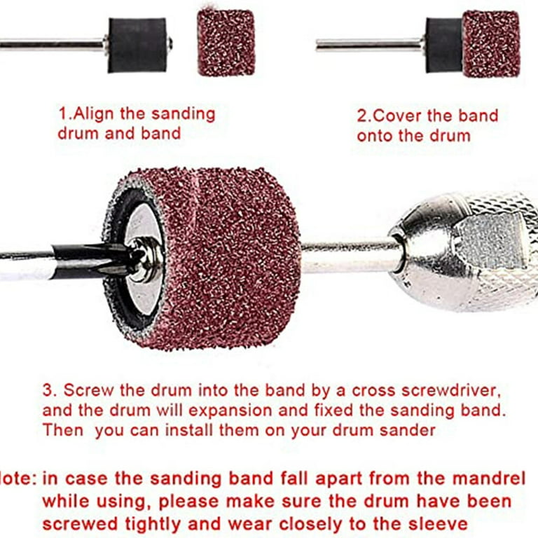 Discount.Tool Rotary Sanding Drum Sandpaper Set Metal Wood DIY Spindle Sanding Drum Abrasive Paper Kit 132 Pcs set