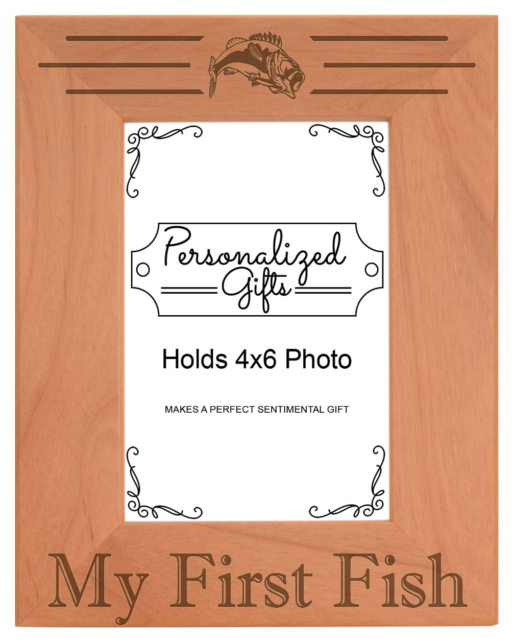 ThisWear 4x6 Fishing Frame My First Fish Picture Frame Fishing Gift ...