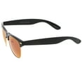 Classic Half Frame Colored Mirror Square Lens Horn Rimmed Sunglasses ...