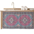 Boho Flower Cabinet Curtains 28" W x 51" L Blue Pink Bohemia Geometric ...