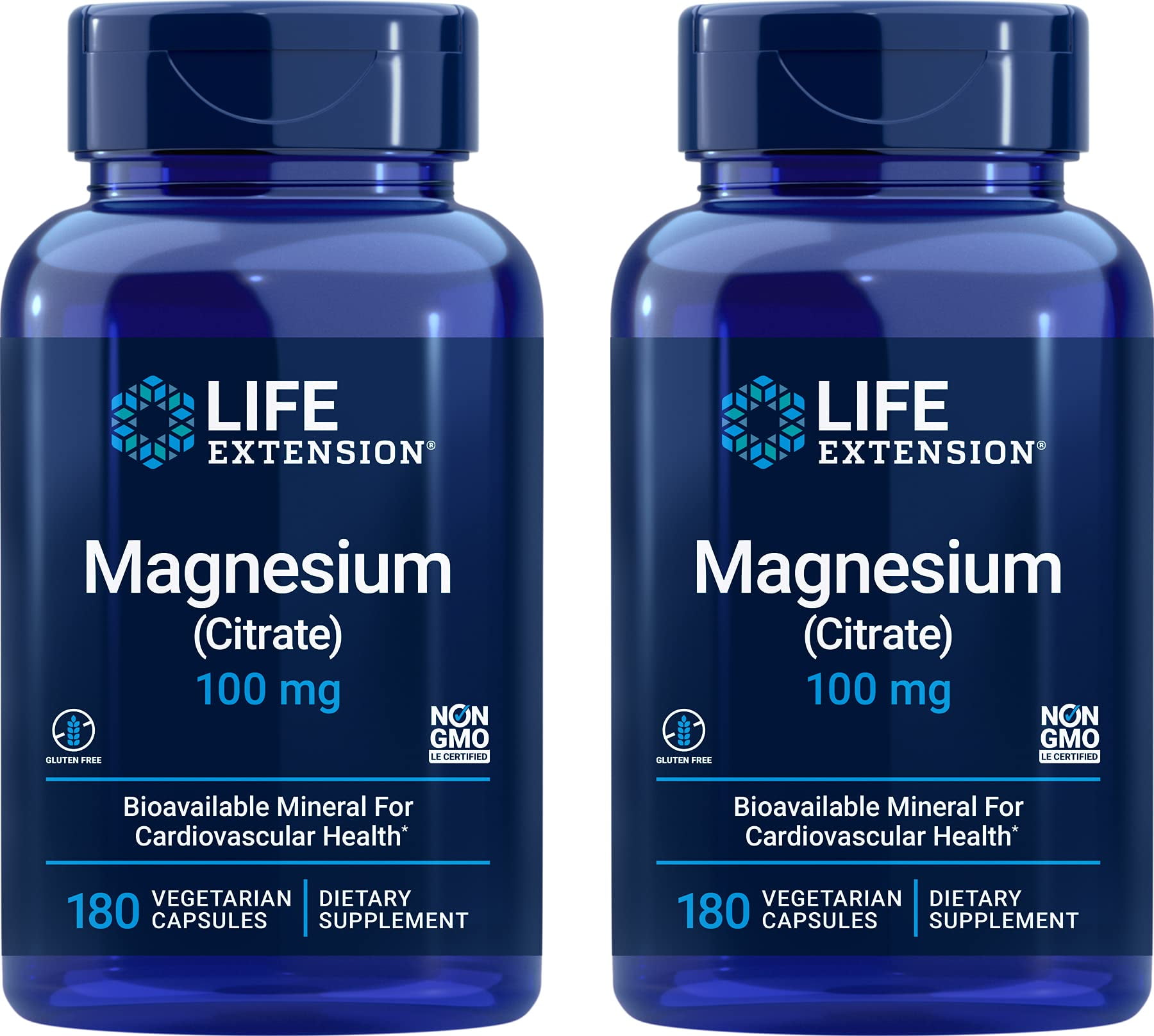 Suplemento Life Extension de citrato de magnesio 100 mg 180 cápsulas ...