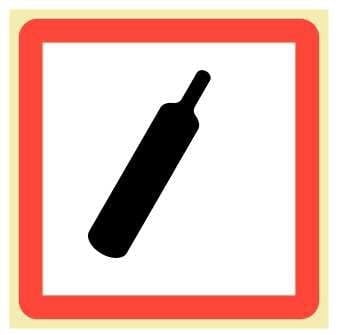 Compressed Gas Hazard-Safety Labels (GHS Pictogram Symbol), 2" X 2 ...