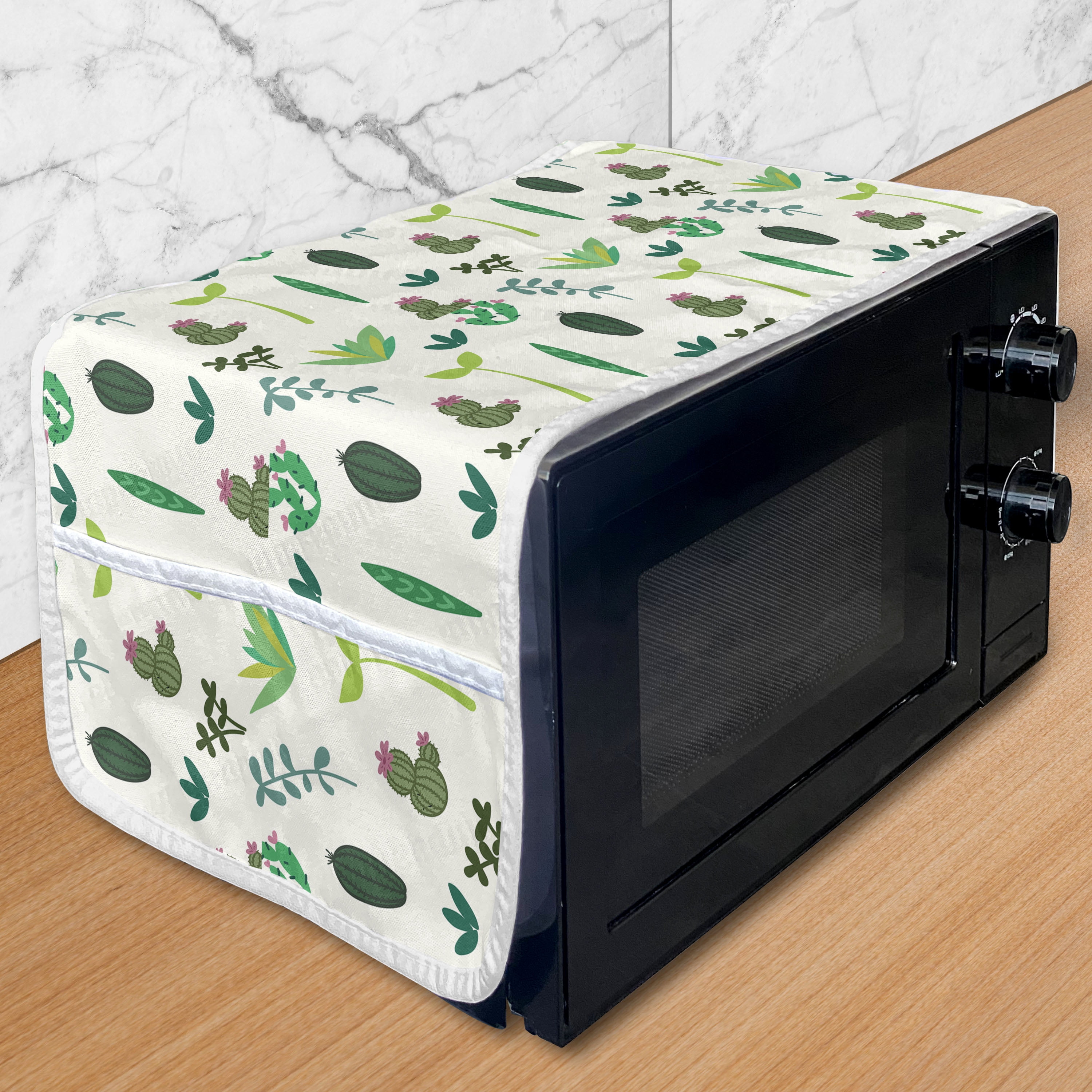 Succulent Microwave Oven Cover, Forest Flora with Cactus Plants Exotic ...