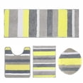 Ileading 4 Piece Stripe Bath Contour Rug Set, Microfiber, Non Slip ...