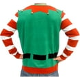 Ugly Christmas Sweater Elf with Bells Adult Green and Red Costume ...