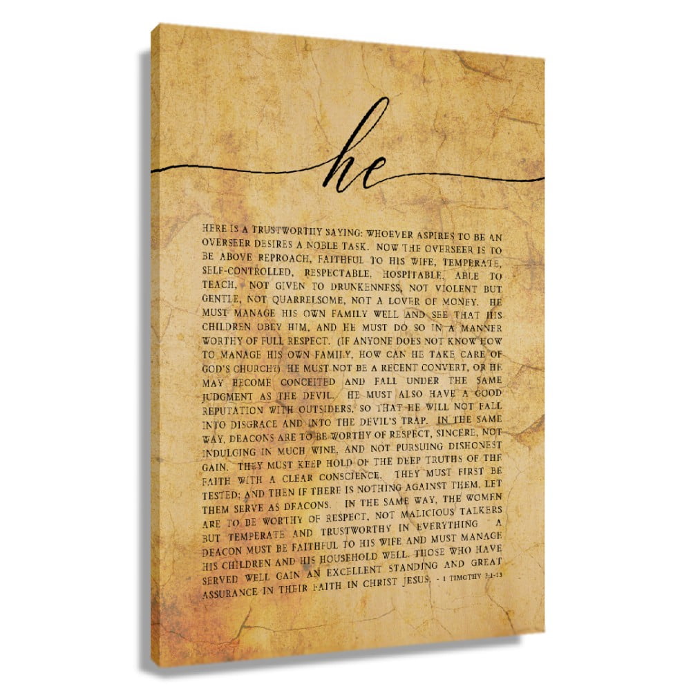 1 Timothy 3 1-13 Wall Art Bible Verse Poster Painting Decor For Living ...