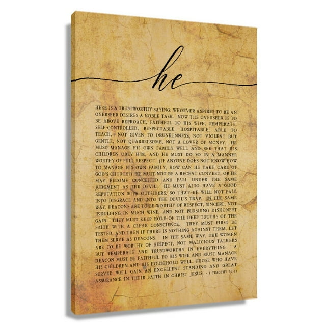 1 Timothy 3 1-13 Wall Art Bible Verse Poster Painting Decor For Living ...