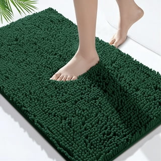 CSCHome Bath Mats for Bathroom,Green Leaf Non Slip Bathroom Rug,Cute ...