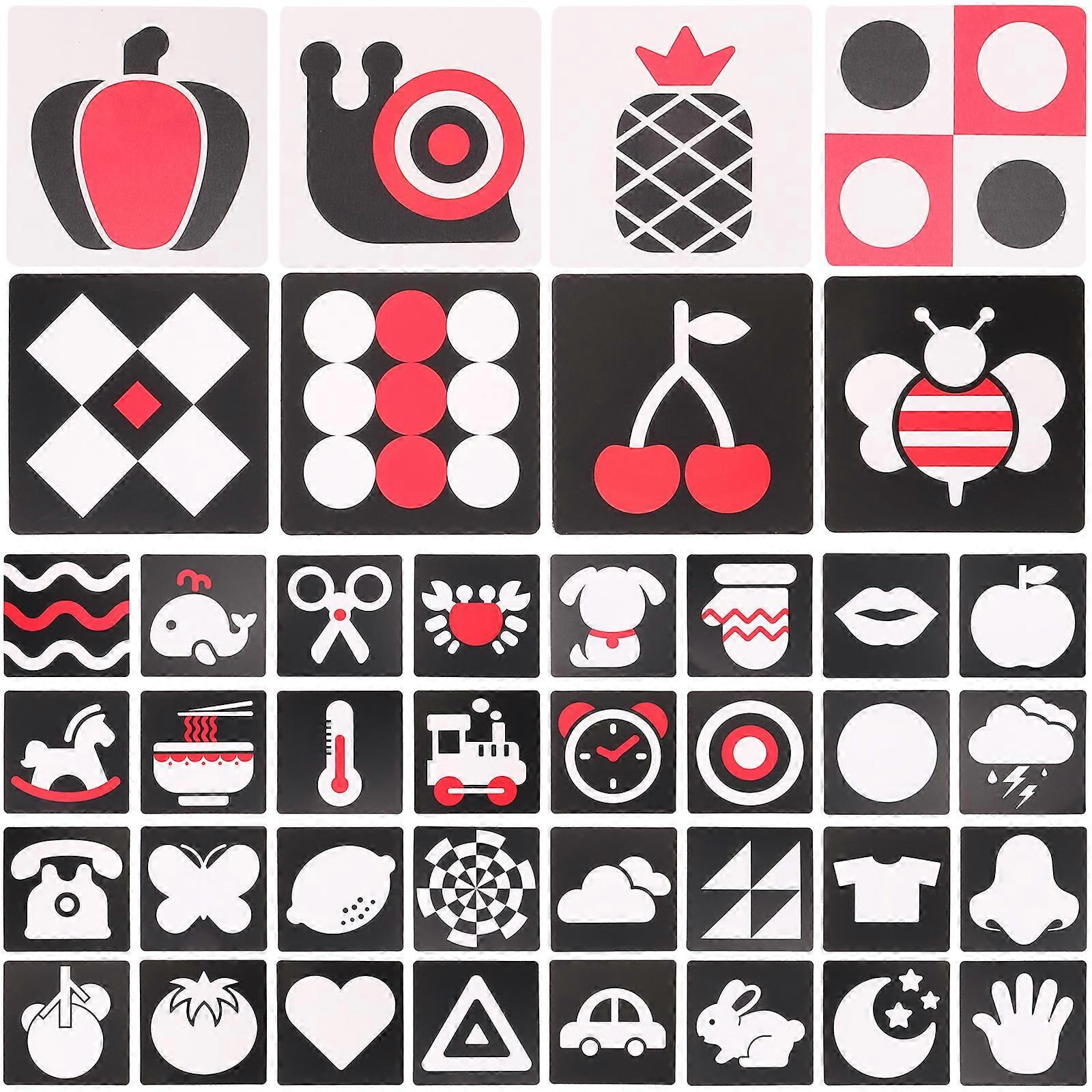 2 Sets of Infant Flash Cards Infant Flash Card Visual Stimulation Cards ...