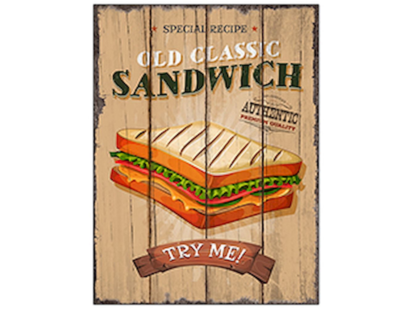 "Classic Sandwich " Wooden Sign - Walmart.com