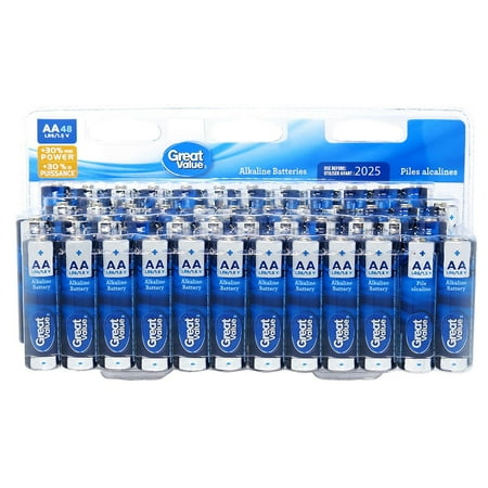 Great Value AA Alkaline Battery, 48 Pack, Pack of 48 batteries - Walmart.ca