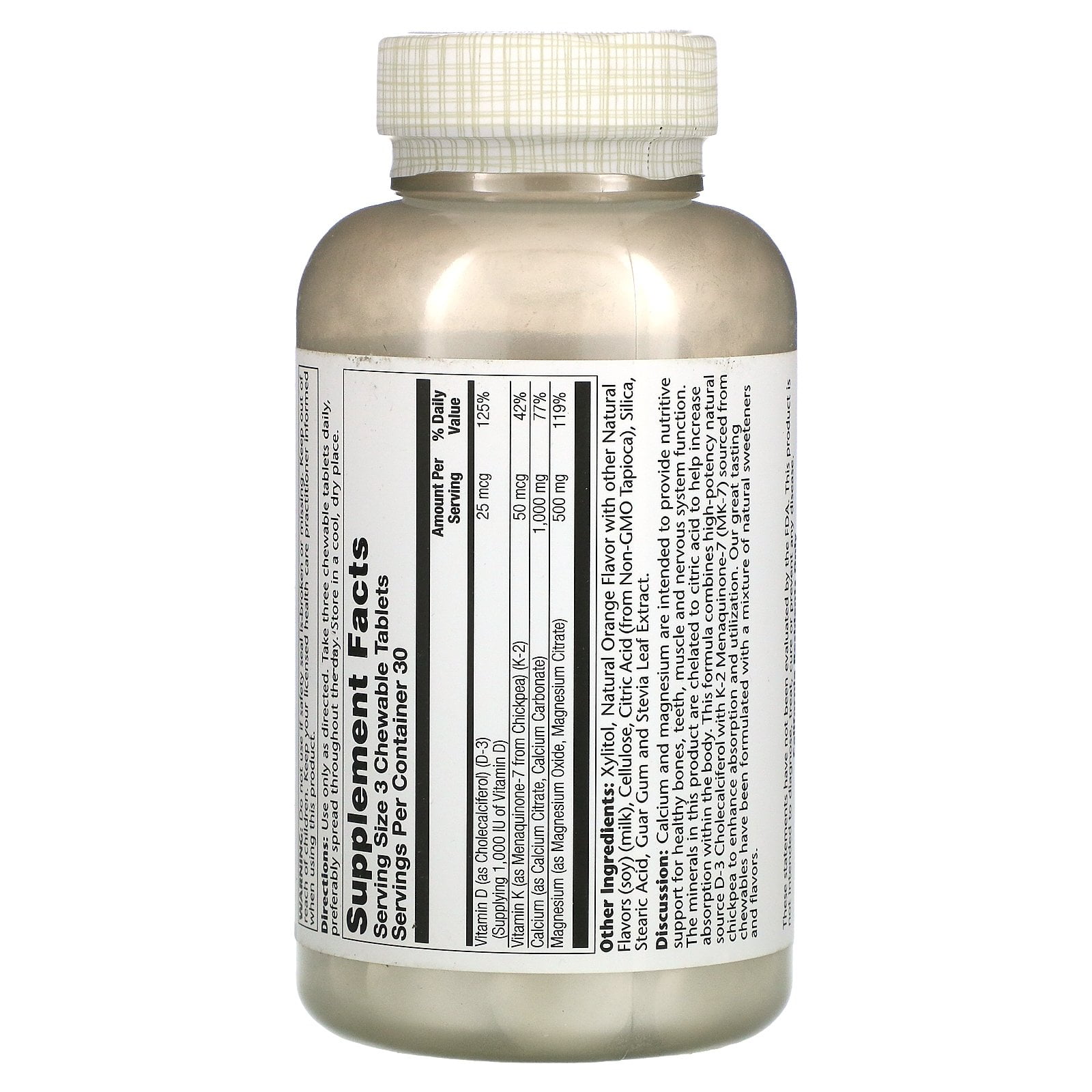 Solaray – Cal-Mag Citrate 2:1 Ratio Orange – 90 Chewables