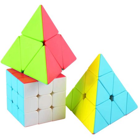 Rubik's Cube Set, Speed Cube 3x3 Stickerless, Pyraminx 2x2 Stickerless ...