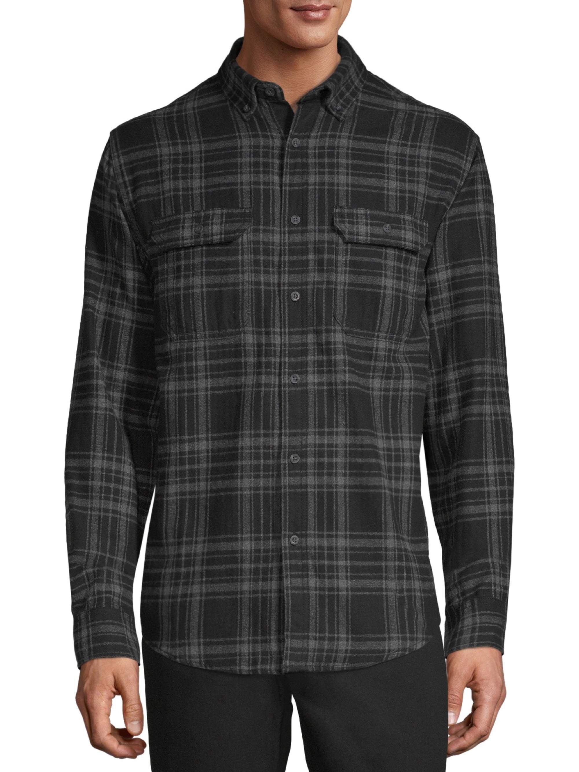 George Men's and Big Men's Long Sleeve Super Soft Flannel Shirt, up to ...