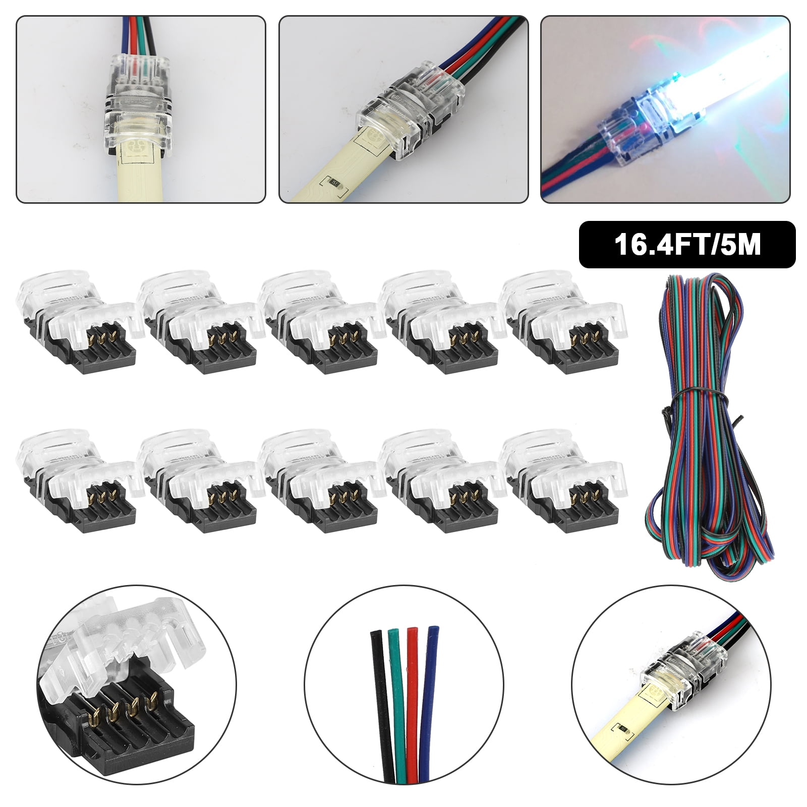 Led strip connector 4 pin 10 ft - loversubtitle