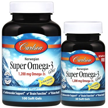 Carlson Super DHA Gems, softgels, 180 ea - Walmart.com