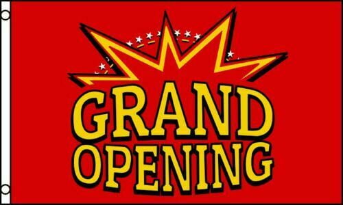 Red & Yellow GRAND OPENING Advertising Flag 3x5 ft Banner Business Sign ...