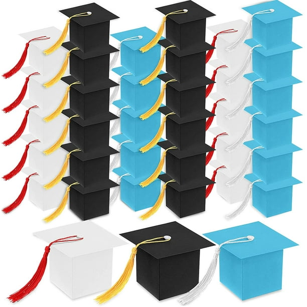 60 Pieces Graduation Candy Boxes Graduation Cap Candy Sugar Box with ...