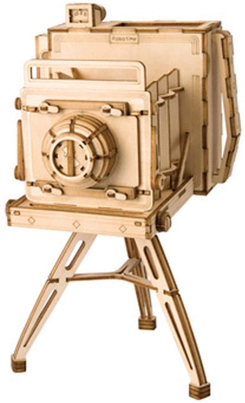 Rolife Vintage Camera Model Kits to Build 3D Wooden Puzzle Toy DIY Pen ...
