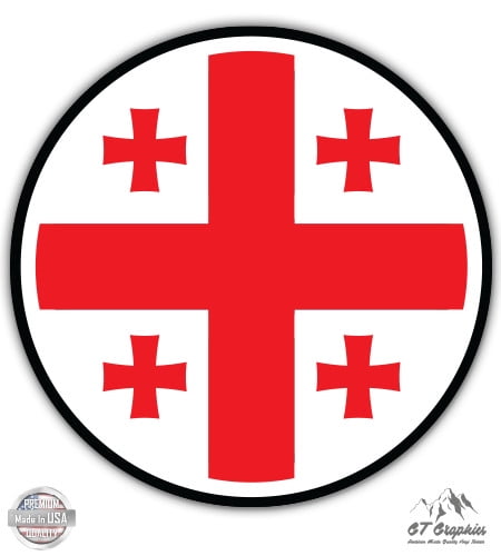 Georgia Flag - 5" Vinyl Sticker - For Car Laptop I-Pad - Waterproof ...