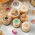 8Pcs Flower Stamper with Inkpad Vintage Craft Stamp Wood Flower Stamp ...