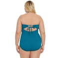 Time And Tru Womens And Plus Bandeau Twist Front One Piece Swimsuit