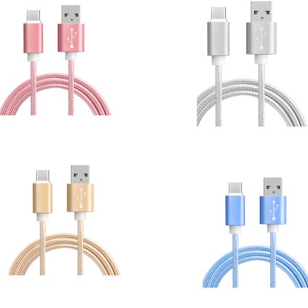 1 Meter Type-C Woven Mobile Phone Data Cable line Type-C Charging Line ...