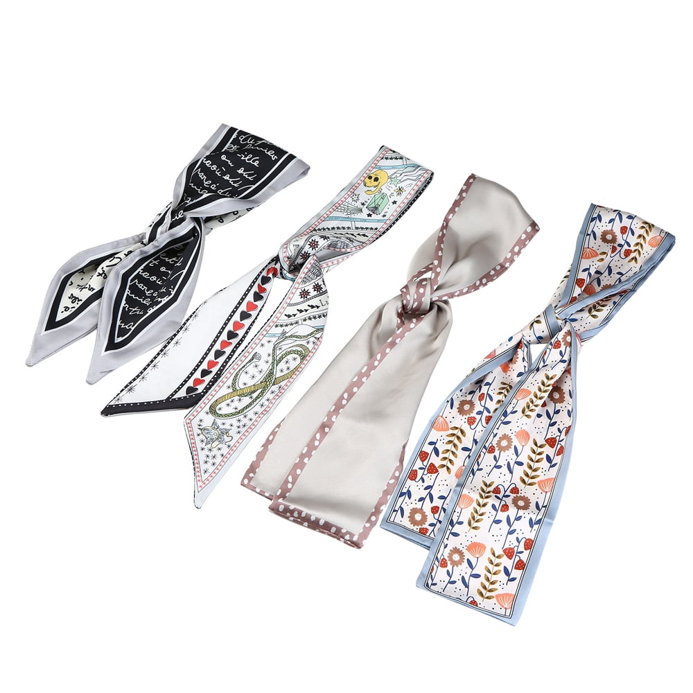 Juego de 4 pañuelos para cola de cabello con estampado floral, ideales ...