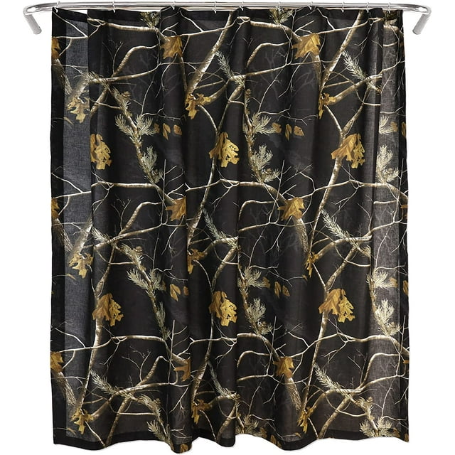 Realtree Ap Black Camouflage Shower Curtains 72 X 72 Inch Fabric
