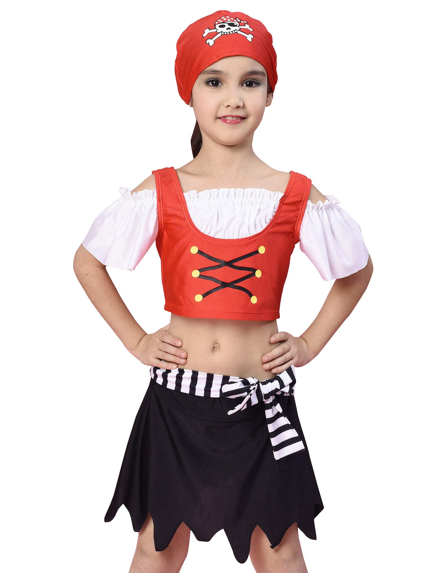 Girls Swimsuit Costume, Pirate Dress Up Swimwear Pool Beach Bathing ...