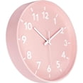 12 Inch 3D Number Modern ,Round Bright Colorful Dial,Non Ticking Silent ...