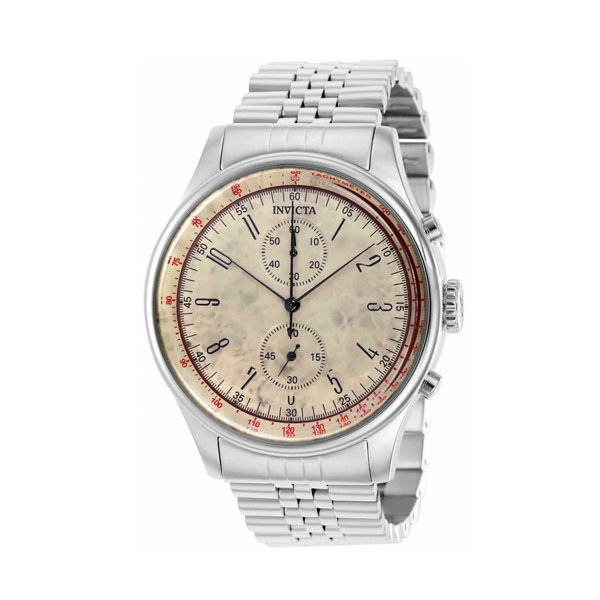 Invicta 40850 Men's Vintage Chronograph Beige Dial Bracelet Watch ...