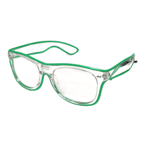 Green Light Up Clear Glasses with Sound Activated AAA Battery Pack ...