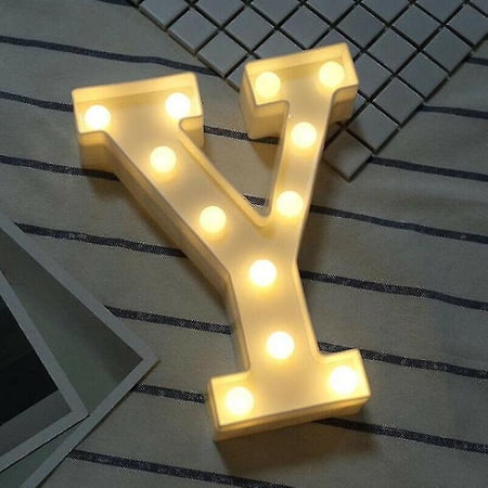 (Y) LED Alphabet Letter Lights Large Light Up Plastic Birthday Party ...