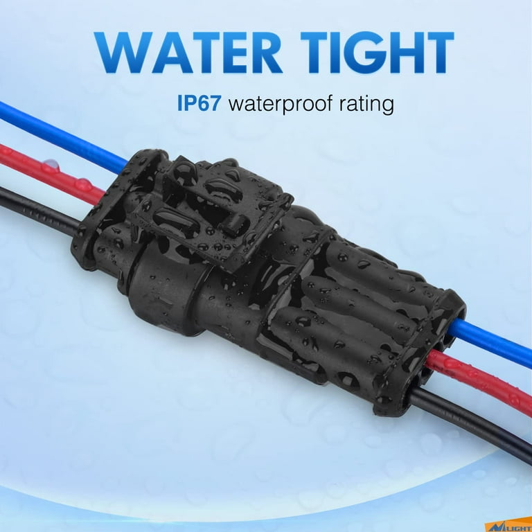 Waterproof Wire Connector 3 Pin HISports 3 Pin Waterproof Electrical ...