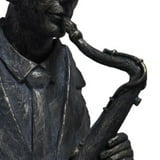 Saxophone Player Statue Sculpture in Patina Black Finish by Urban Port ...