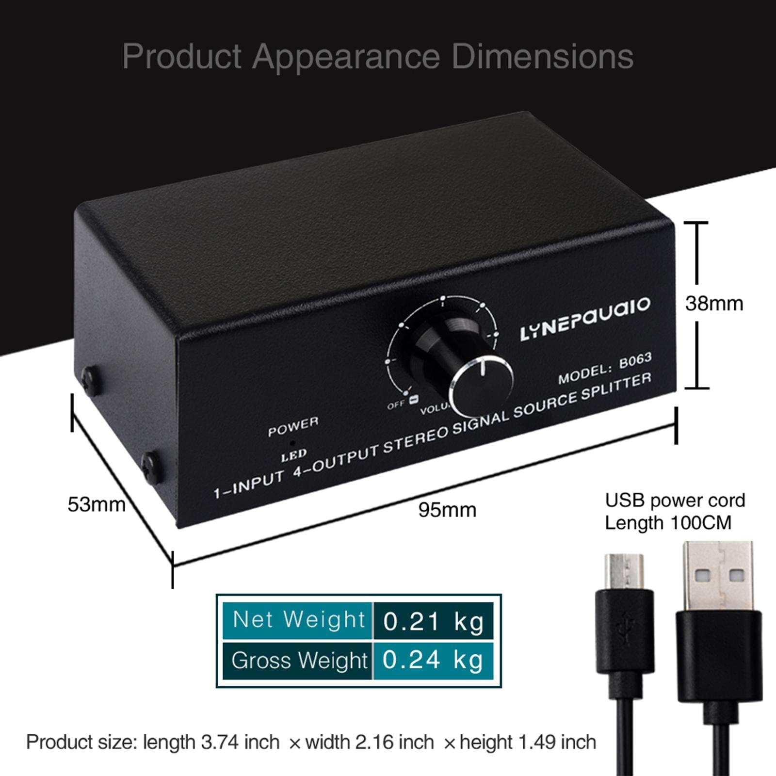 Buy out Stereo Audio Switch, with Volume Controller Composite 4-Way ...