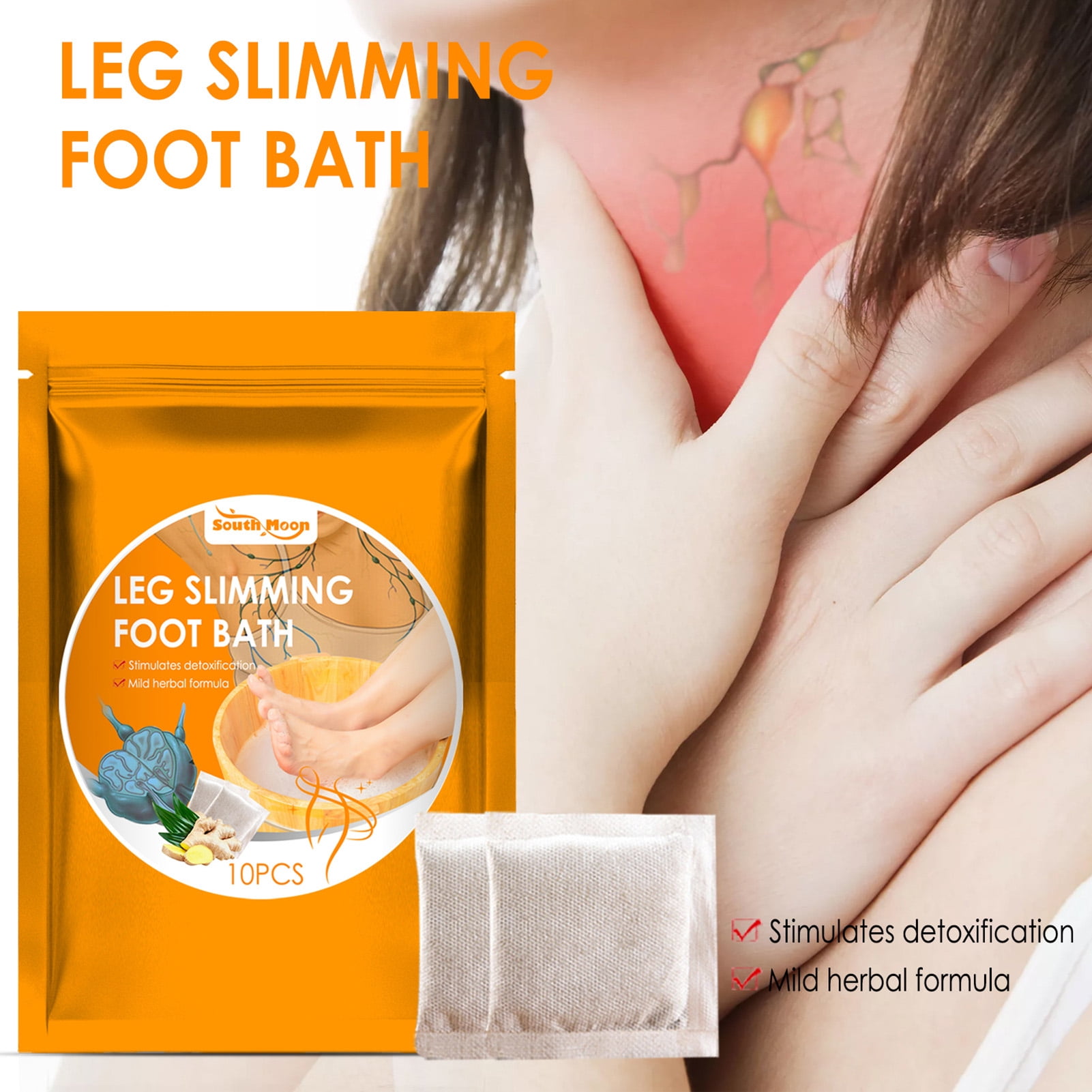 Kripyery 10Pcs/Pack Foot Bath Bag Ginger Dehumidification Release ...
