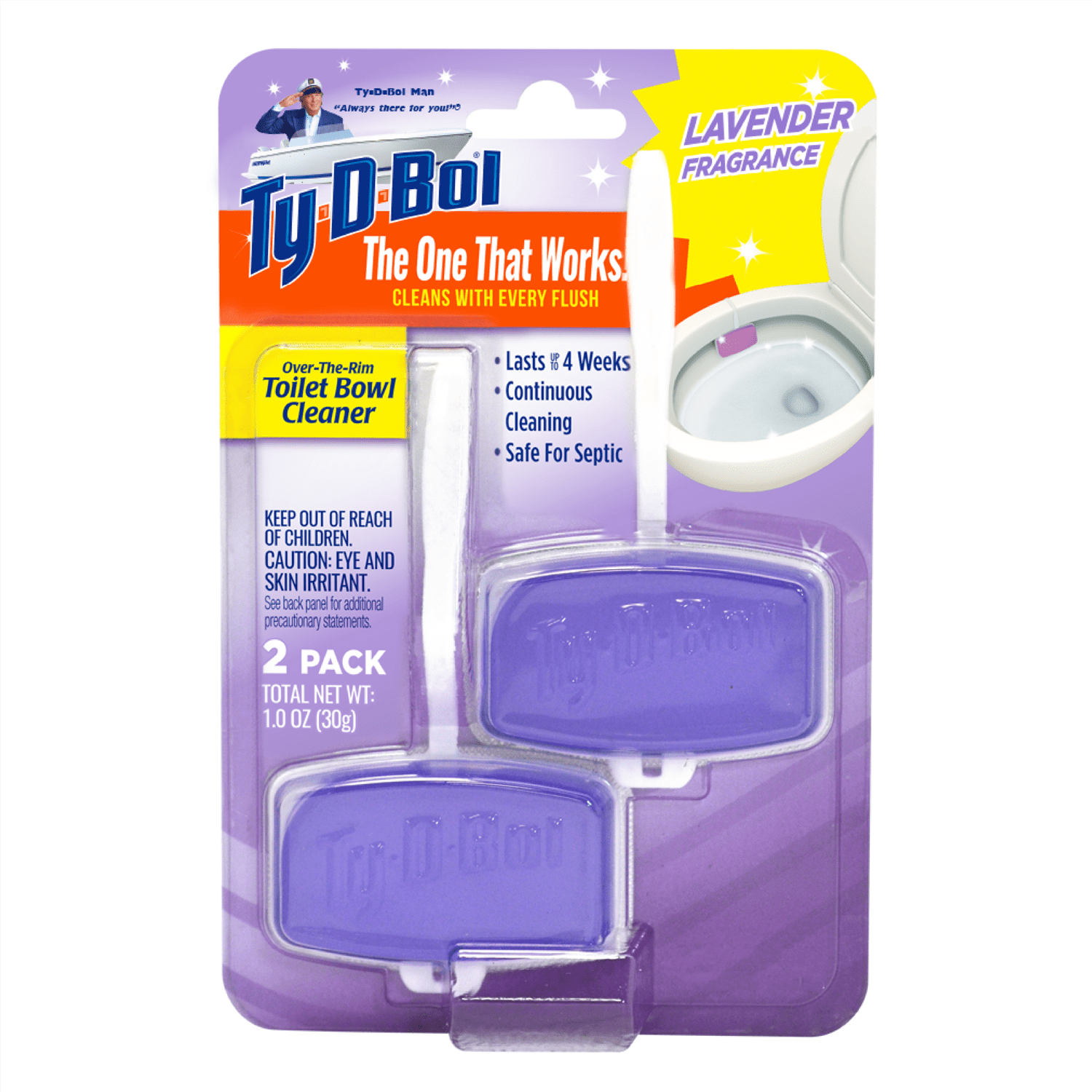 Ty-D-Bol Over-the-Rim Toilet Bowl Cleaner Lavender Toilet Cleaner Gel 2 ...