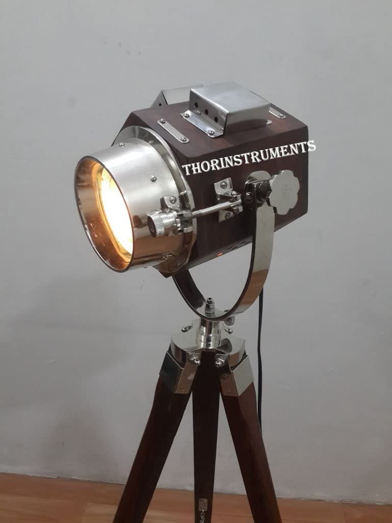 NAUTICAL DESIGNER WOODEN SPOT LIGHT BROWN WOO TRIPOD STAND - Walmart.com