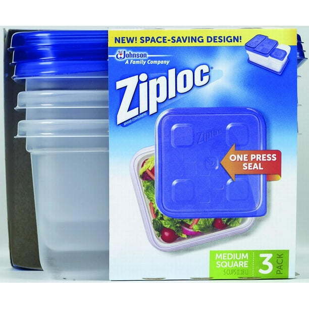 New Ziploc 00831 Ziploc Container Square 32 Ounce Pack 3,Each - Walmart.com