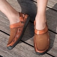 Adjustable Buckle Closed-Toe Shoes, Men's Hollow Closed Toe Sandals ...